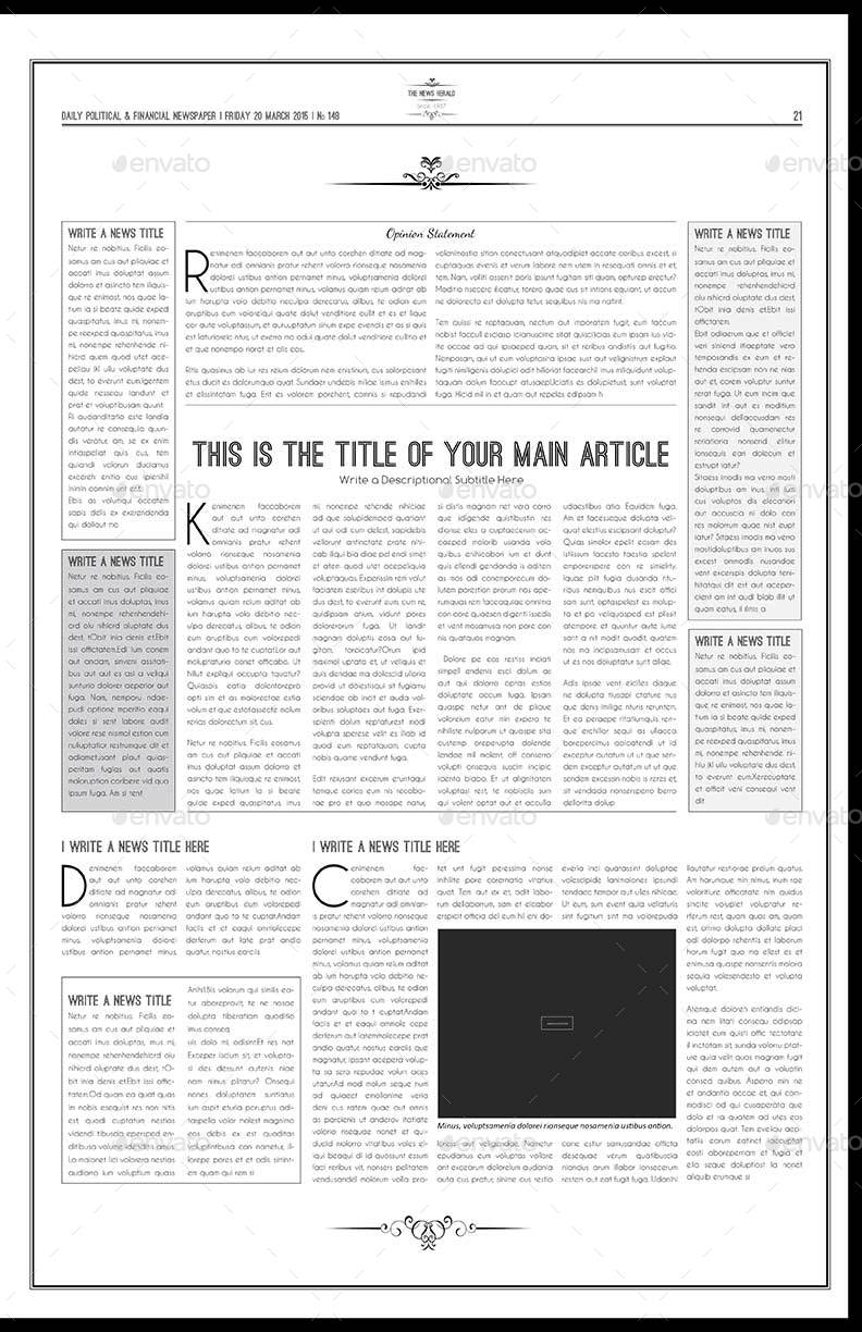 Newspaper Template - Tabloid by Keboto | GraphicRiver
