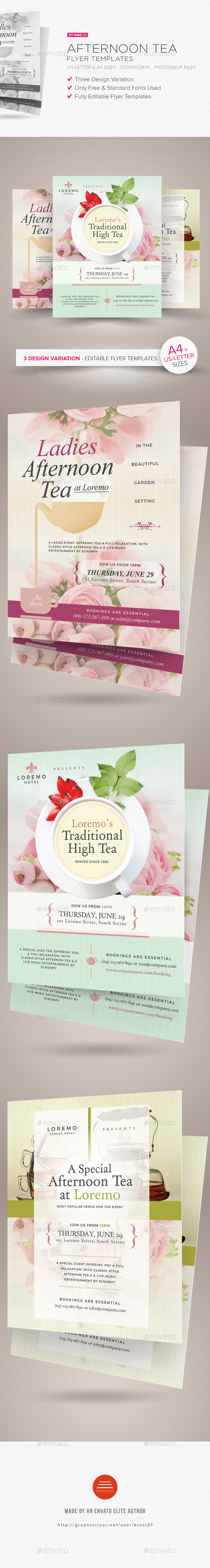 Afternoon Tea Flyer Templates by kinzi21 | GraphicRiver