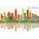 Atlanta Skyline with Color Buildings, Vectors | GraphicRiver