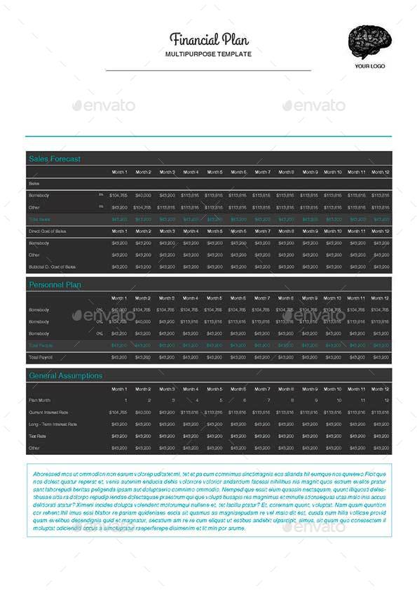 Financial Plan Template by Keboto | GraphicRiver
