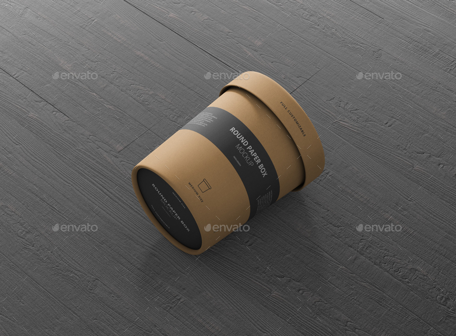 Paper Box Mockup Round - Medium Size, Graphics | GraphicRiver