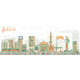 Abstract Jeddah Skyline with Color Buildings., Vectors | GraphicRiver