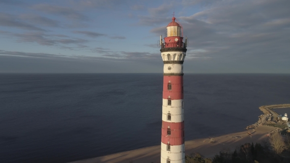 View From Drone to the Lighthouse, Stock Footage | VideoHive