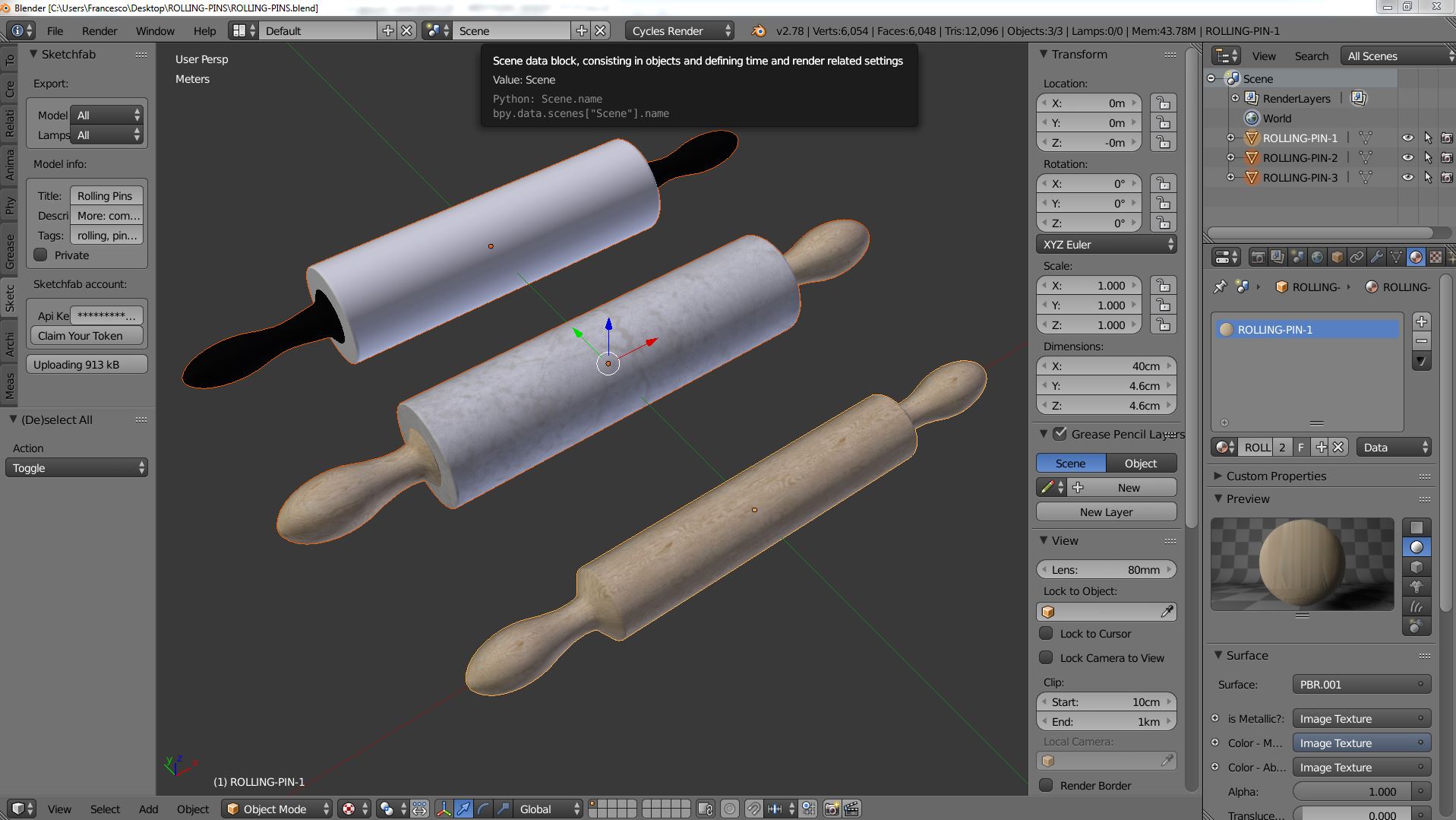 Rolling Pins by FrancescoMilanese85 | 3DOcean