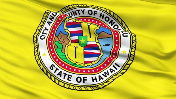 Waving National Flag of Honolulu City, Motion Graphics | VideoHive