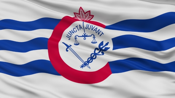 Waving National Flag of Cincinnati City, Motion Graphics | VideoHive