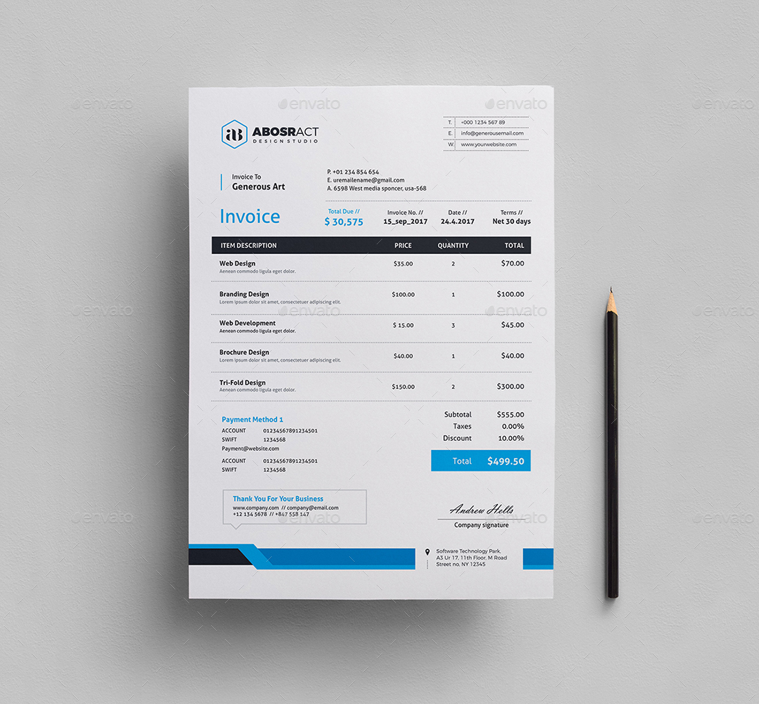 Invoice, Print Templates | GraphicRiver