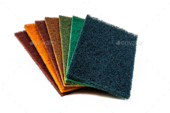 Scrubber pads set of 7 colours Stock Photo by praethip | PhotoDune