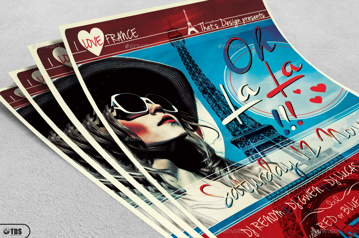 French Party Flyer Template V2 by lou606 | GraphicRiver