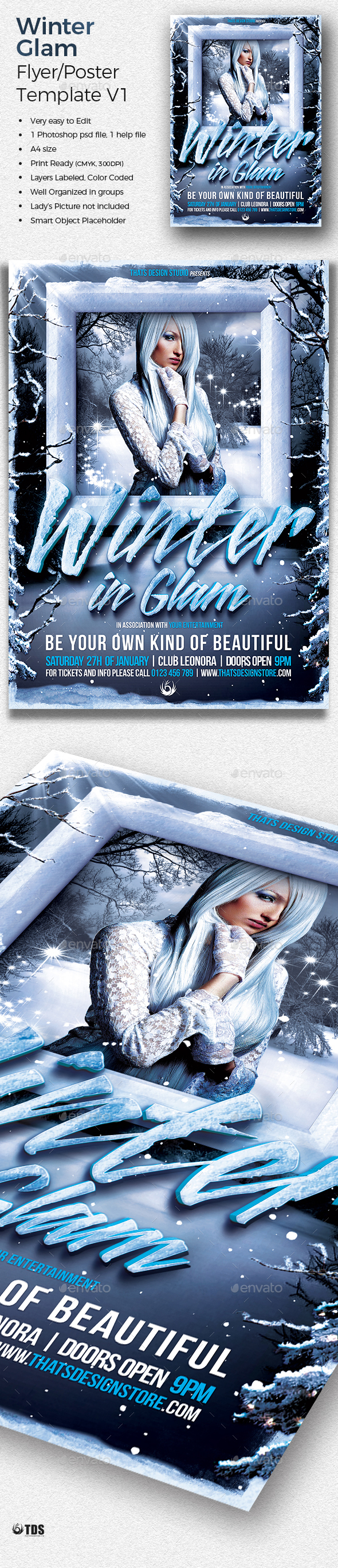Winter Glam Flyer Template V1 by lou606 | GraphicRiver
