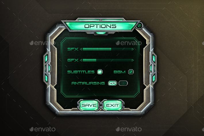 Sci-Fi Game User Interface, Game Assets | GraphicRiver