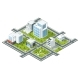 Isometric Illustration of Public Buildings, Vectors | GraphicRiver