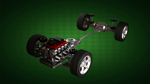 Car Chassis with Engine, Motion Graphics | VideoHive
