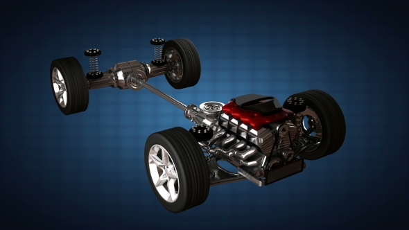 Car Chassis with Engine, Motion Graphics | VideoHive
