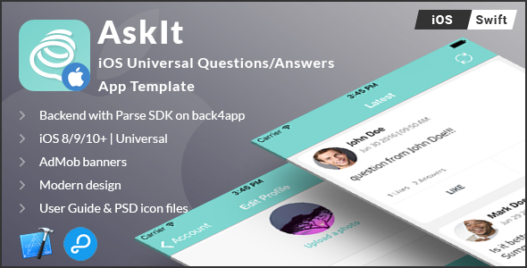 AskIt | iOS Universal Questions/Answers App Template (Swift) by fvimagination
