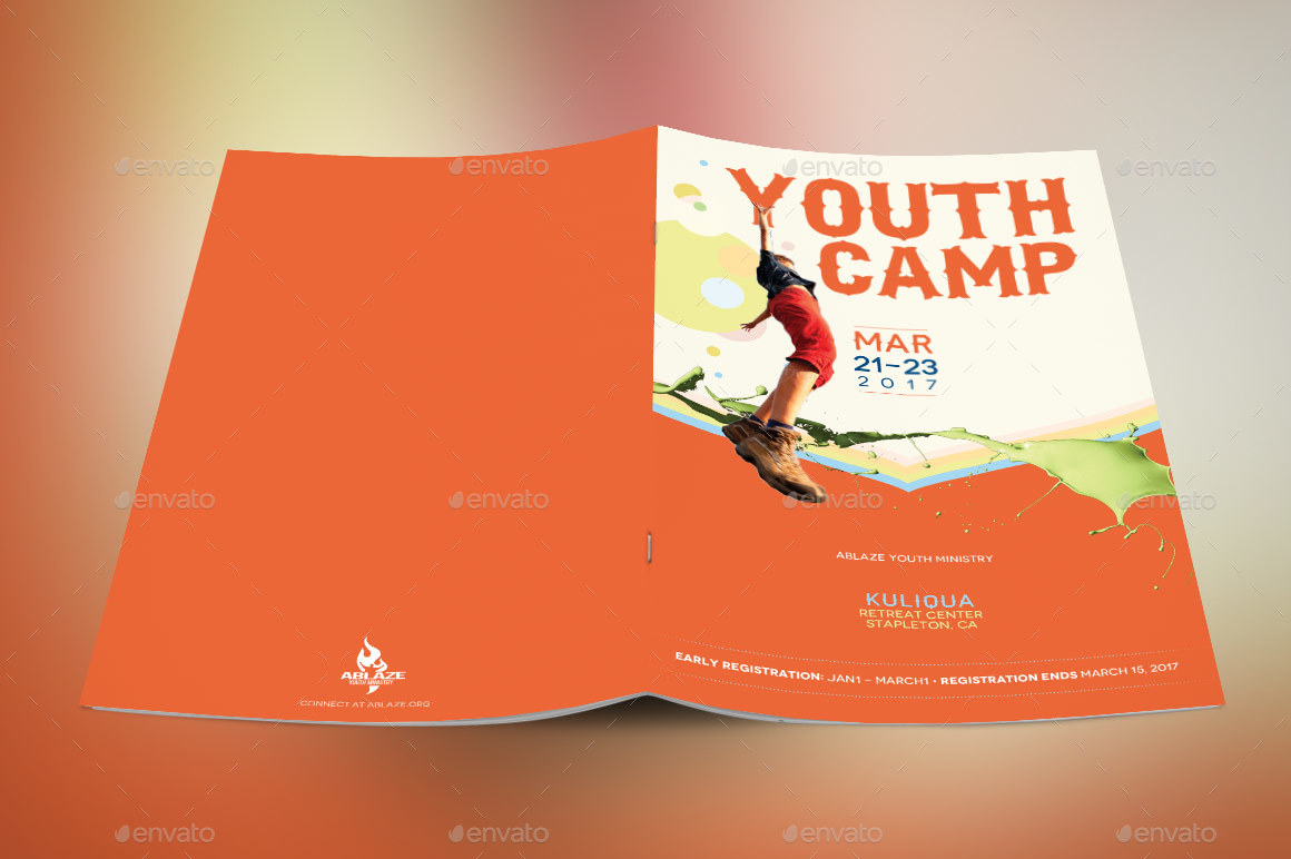 Youth Camp Bi-Fold Brochure Template, Print Templates | GraphicRiver