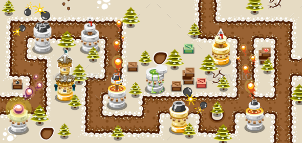 Tower Defence Game Tile Set Four, Game Assets | GraphicRiver