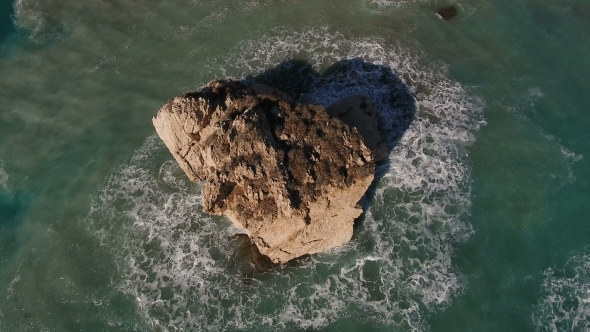 A Big Rock in the Blue Ocean, Stock Footage | VideoHive