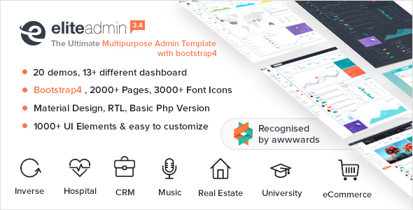 Elite Admin - Multipurpose Bootstrap 4 Admin Template by MARUTI | ThemeForest