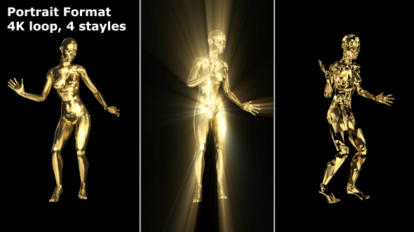Golden Dancer Girl Portrait, Motion Graphics | VideoHive