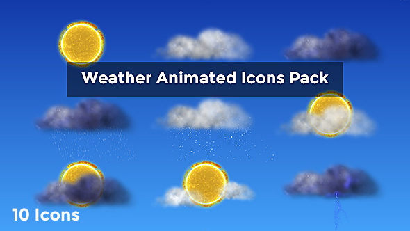 Weather Animated Icons Pack, Motion Graphics | VideoHive