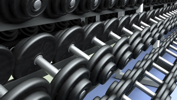 Dumbbells on a Rack, Loop, Motion Graphics | VideoHive