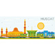 Muscat Skyline with Color Buildings and Blue Sky., Vectors | GraphicRiver
