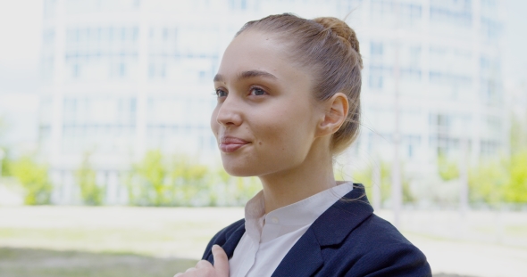 Portrait of Young Girl in Formal Clothing, Stock Footage | VideoHive