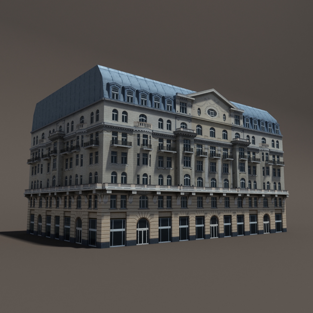 Neoclassical Hotel Low Poly by Cerebrate | 3DOcean