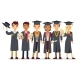Graduation Concept with Students, Vectors | GraphicRiver