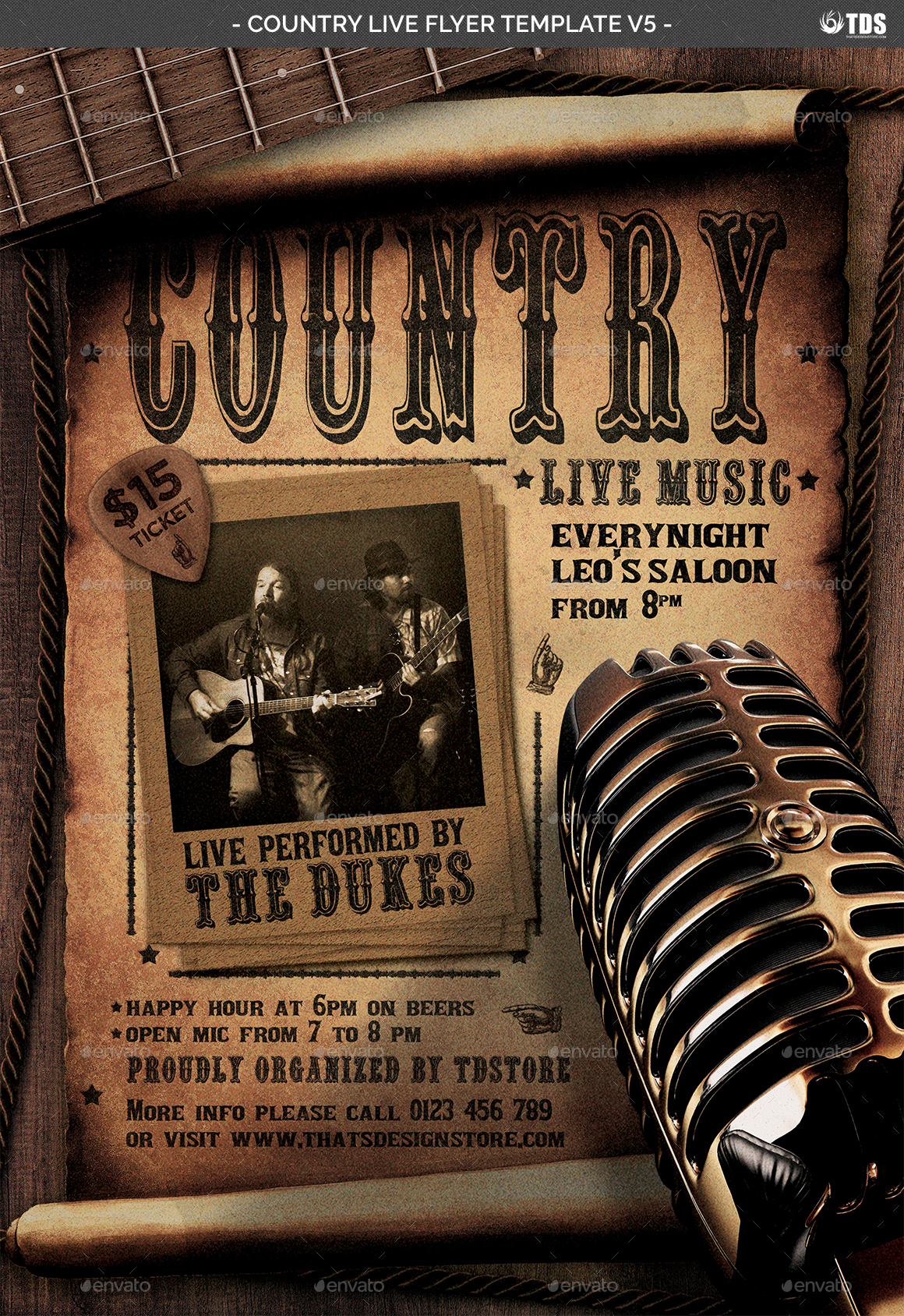 Country Live Flyer Template V5 by ThatsDesign | GraphicRiver