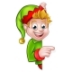 Pointing Christmas Elf Cartoon Character, Vectors | GraphicRiver