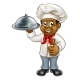 Black Chef Cartoon Character with Platter, Vectors | GraphicRiver