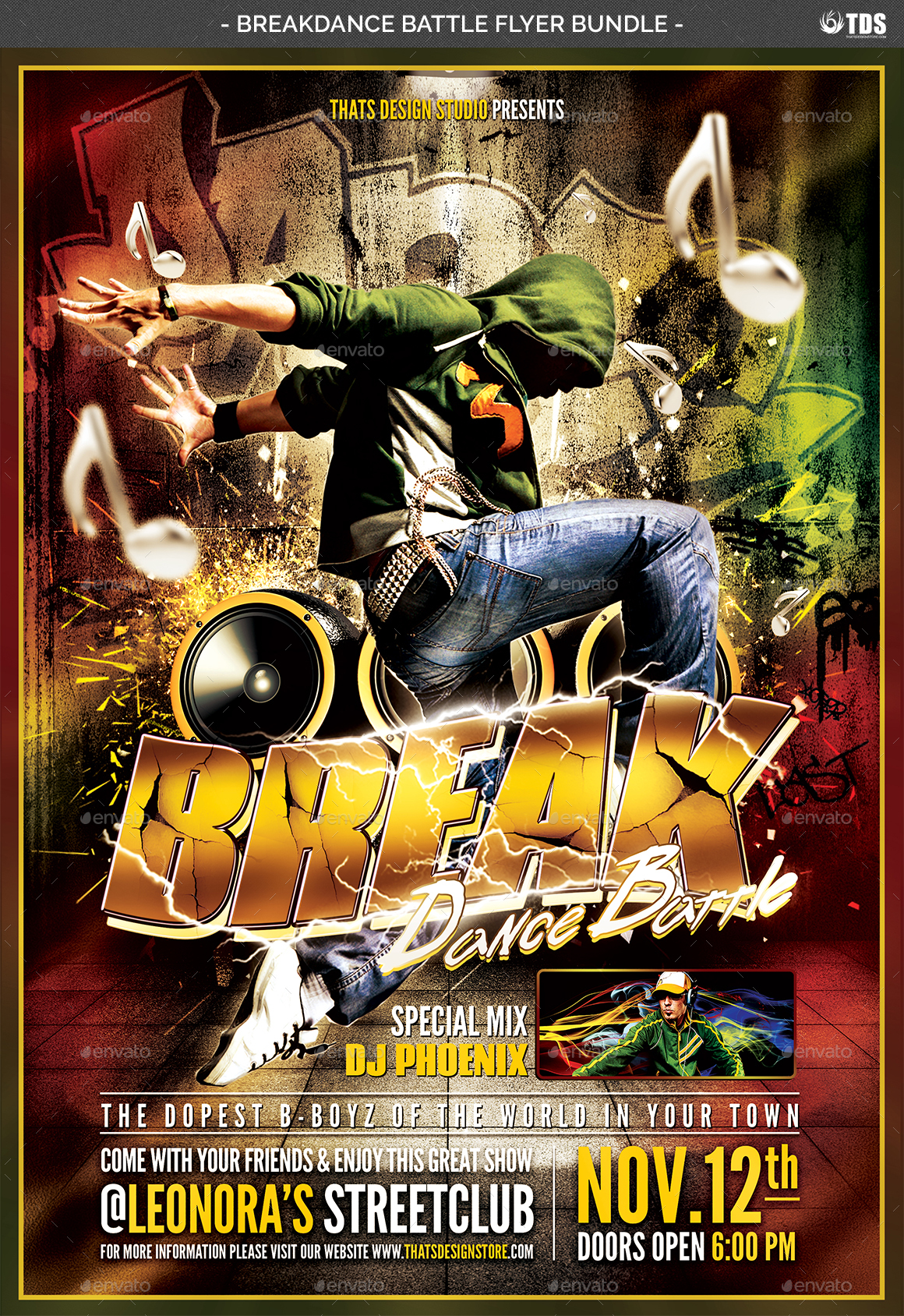 Break Dance Battle Flyer Bundle, Print Templates | GraphicRiver