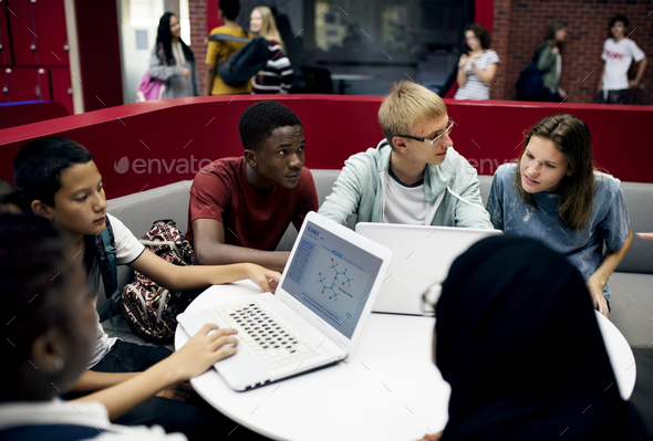 Students e-learning with laptop Stock Photo by Rawpixel | PhotoDune