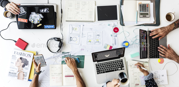 People Hands Working Using Laptop on White Table Stock Photo by Rawpixel