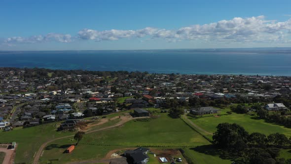 AERIAL Orbital Of Corio Bay Australia And Bellarine Peninsula, Stock ...