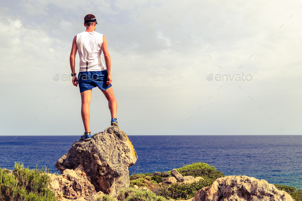 Happy winner reaching life goal success man Stock Photo by blas | PhotoDune