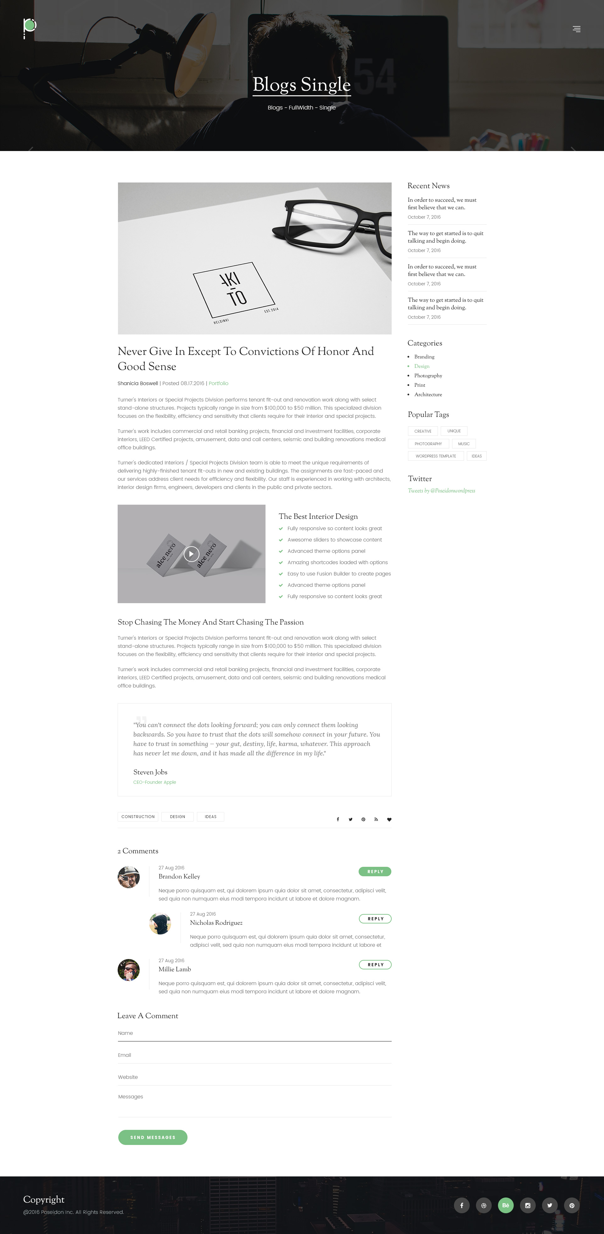 Poseidon | Creative Portfolio - Agency PSD Template by Avitex | ThemeForest