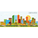 Denver Skyline with Color Buildings and Blue Sky, Vectors | GraphicRiver