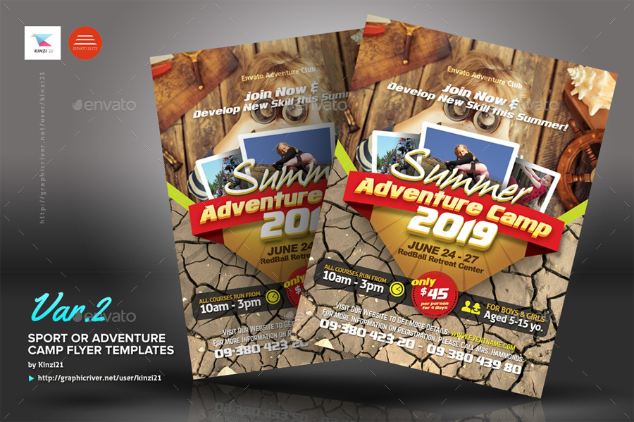 Sport or Adventure Camp Flyers vol.02, Print Templates | GraphicRiver