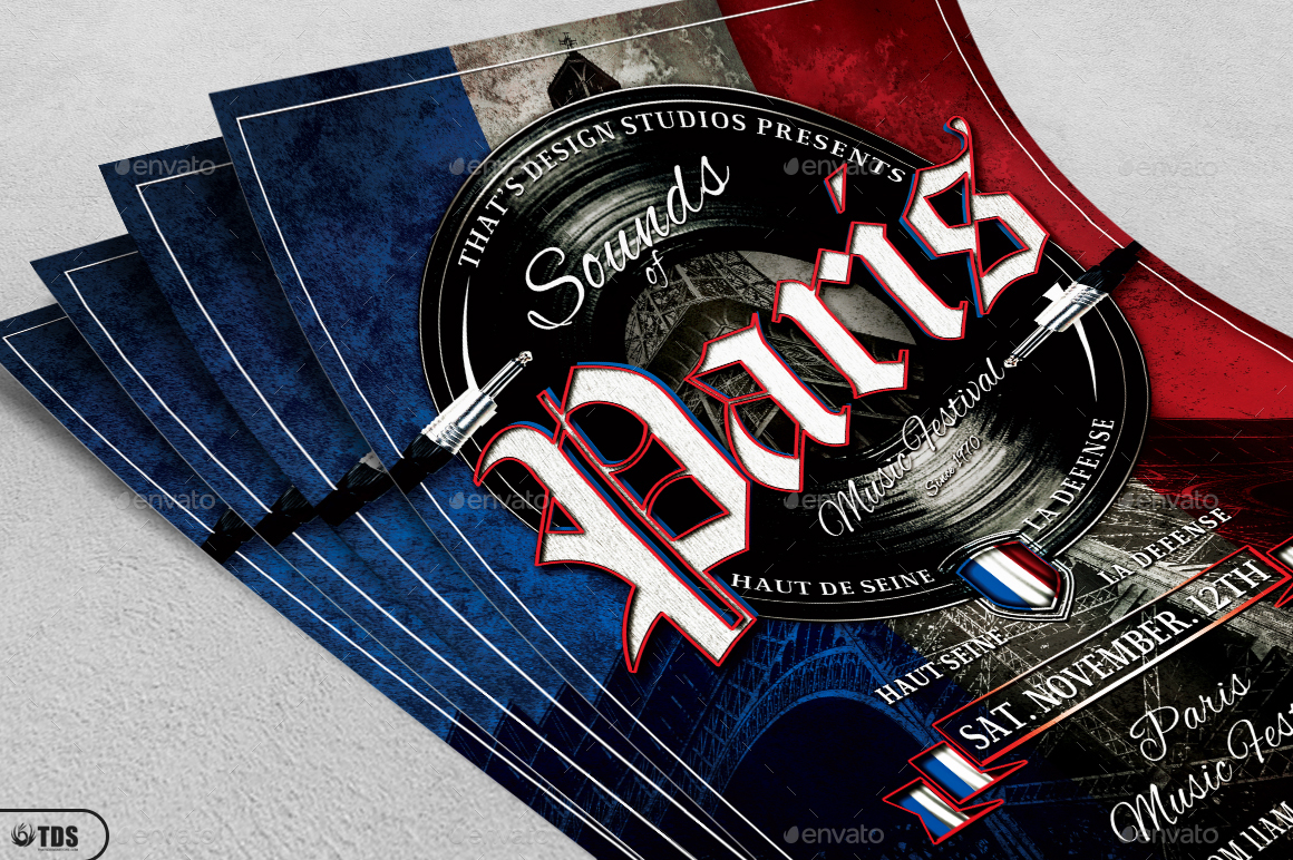 Sounds of Paris Flyer Template by lou606 | GraphicRiver