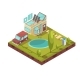 Mobile House Isometric Illustration by macrovector | GraphicRiver