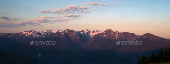 Olympic Mountains National Park Sunrise Hurricane Ridge Stock Photo by ...