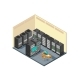 Isometric Network Server Room with Row of Computers, Vectors | GraphicRiver