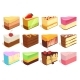 Cream Cake Slices Pieces, Vectors | GraphicRiver