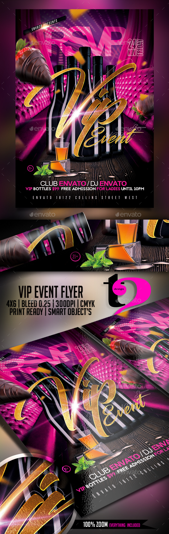 Vip Event Flyer Template by Take2Design | GraphicRiver