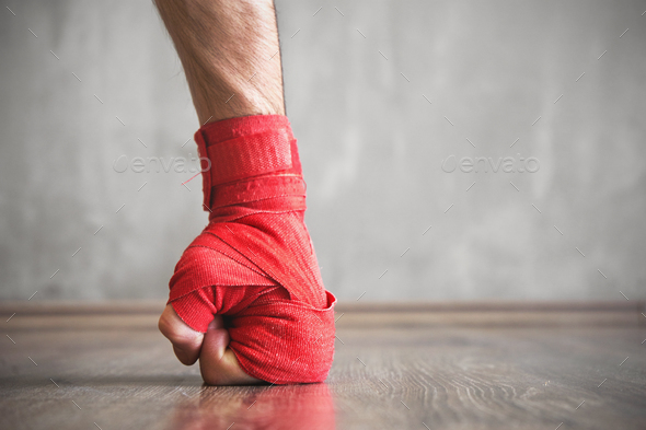 Close up shot of a muscular boxer doing push-ups Stock Photo by sianstock