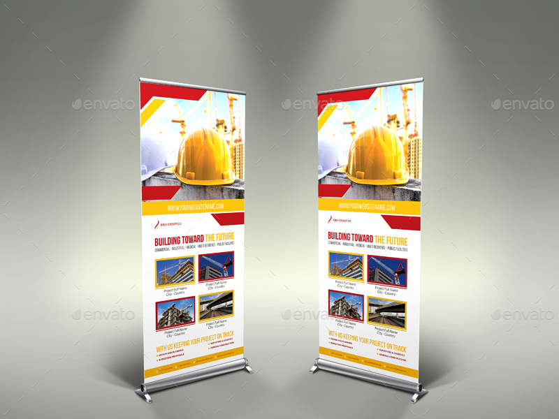 Construction Business Signage Roll Up Template Vol.5, Print Templates
