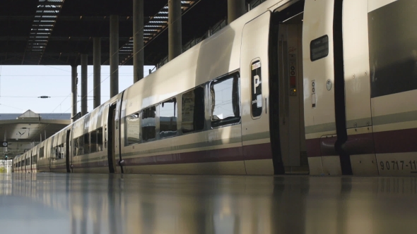 Perspective View From Platform To Train Cars., Stock Footage | VideoHive